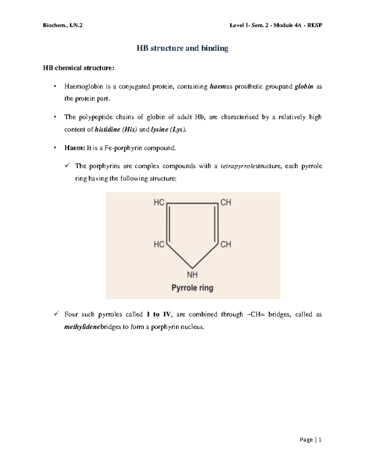 Respiratory, (Bio) - HB structure and binding HB chemical structure ...