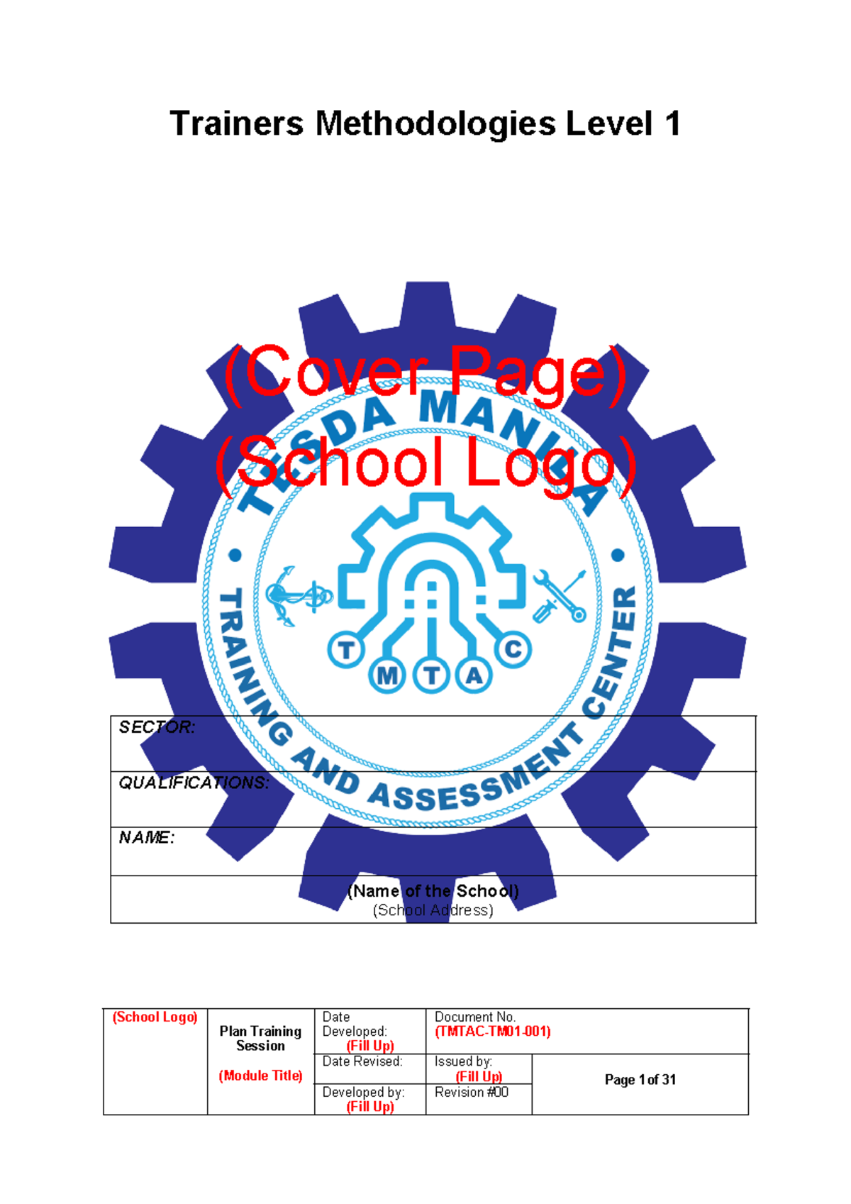 1.1rruuuggggqqaa - (School Logo) Plan Training Session (Module Title ...