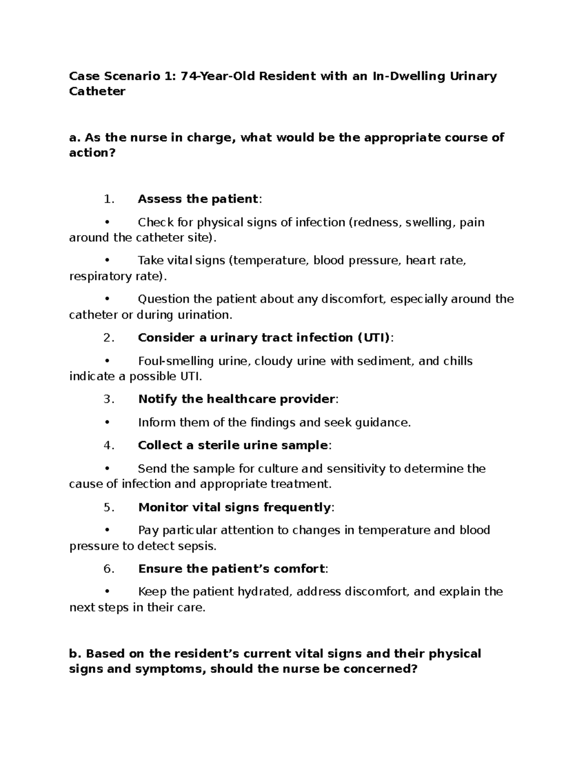 Solved CASE Scanerios - vital signs - Case Scenario 1: 74-Year-Old ...