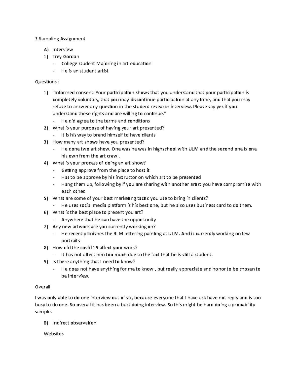 3 Sampling Assignment - An example of what your professor wants There ...