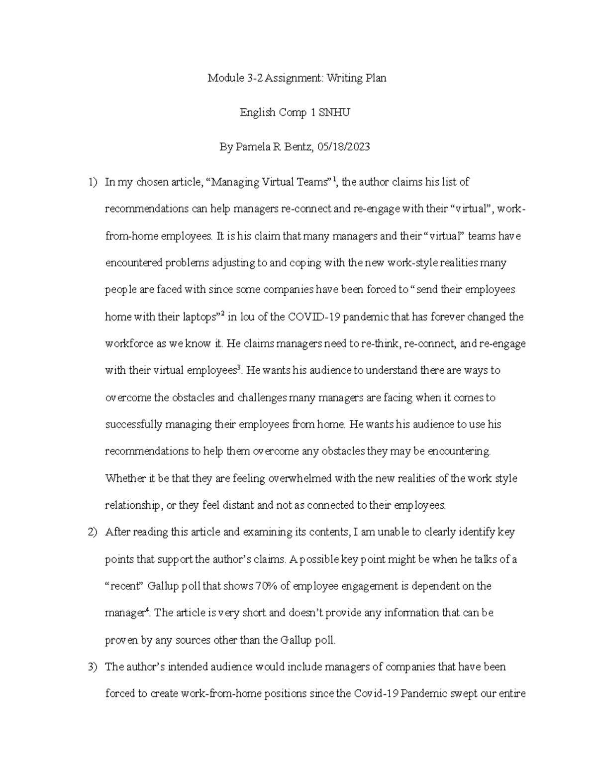 Module 3-2 Assignment- Writing Plan - Module 3-2 Assignment: Writing ...