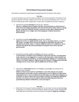 PSY 215 Module Three Activity Template - PSY 215 Module Three Activity ...