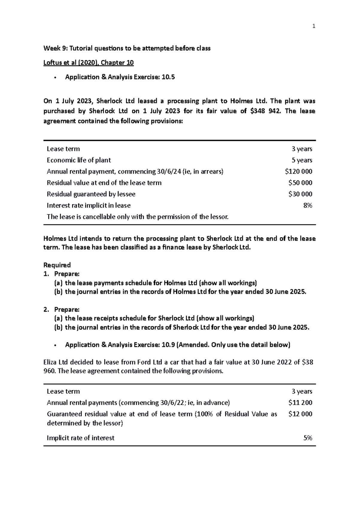 Week 9 Tutorial Questions - ACCY200 - UOW - Studocu