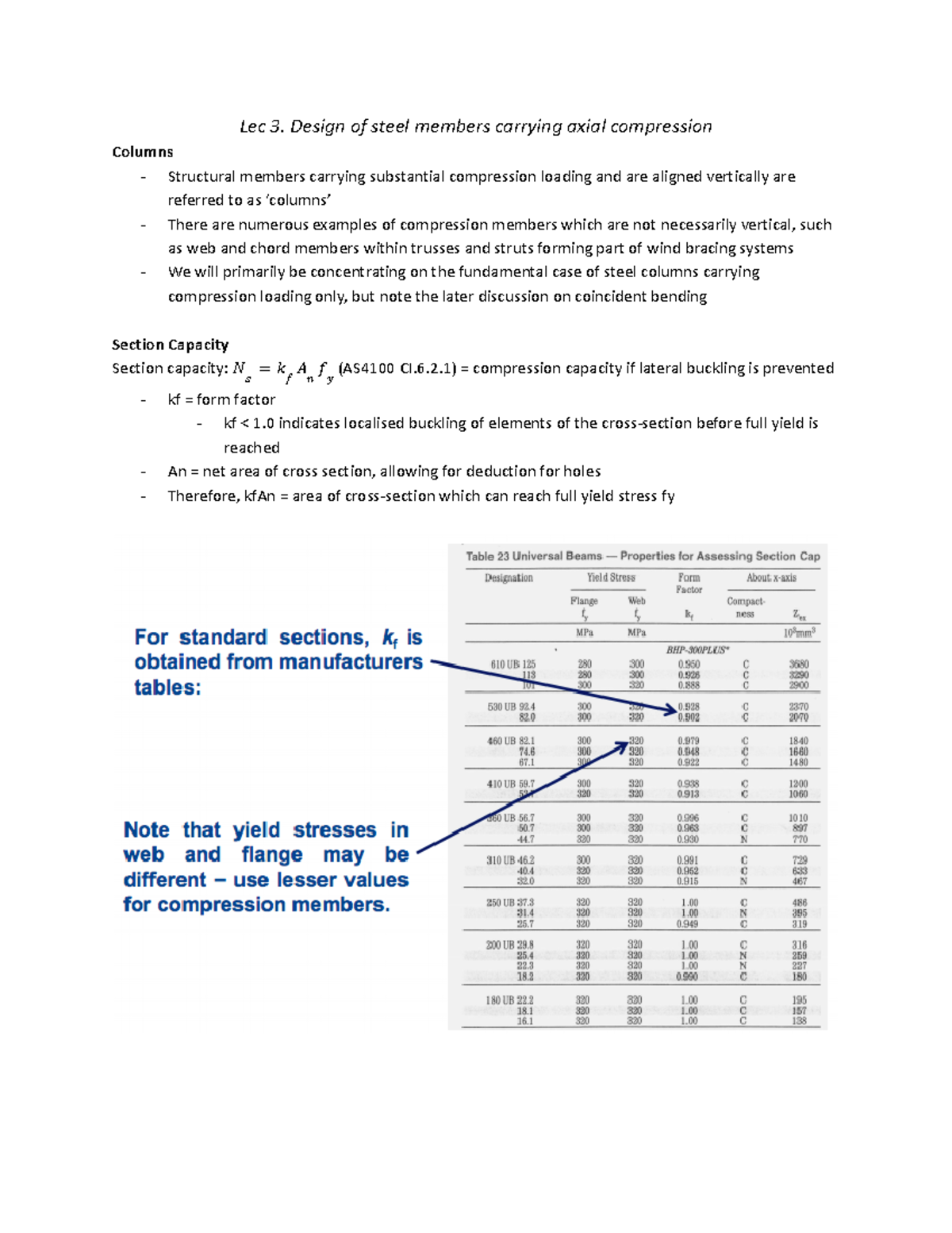 Lec 3 - Design of steel members carrying axial compression - Lec 3 ...