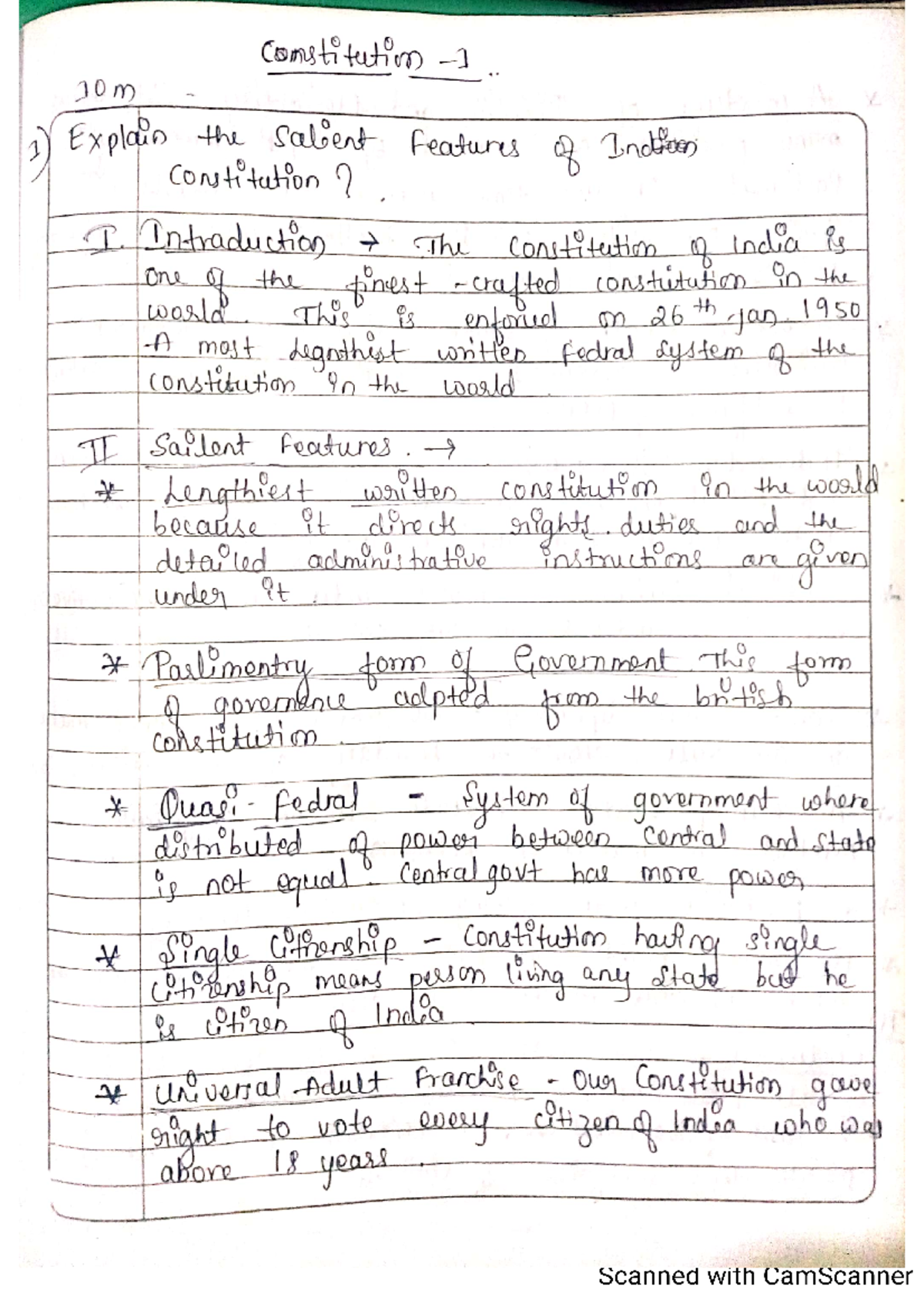 Constitution 1 Notes Shilpa-Vikas - constitution law - Studocu
