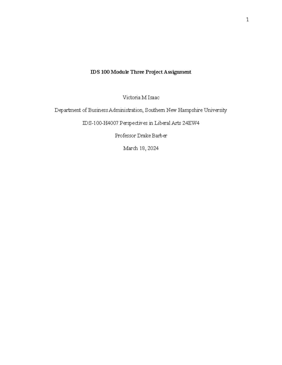 IDS 100 Module Three Project - Using the resources from this course, identify the key - Studocu