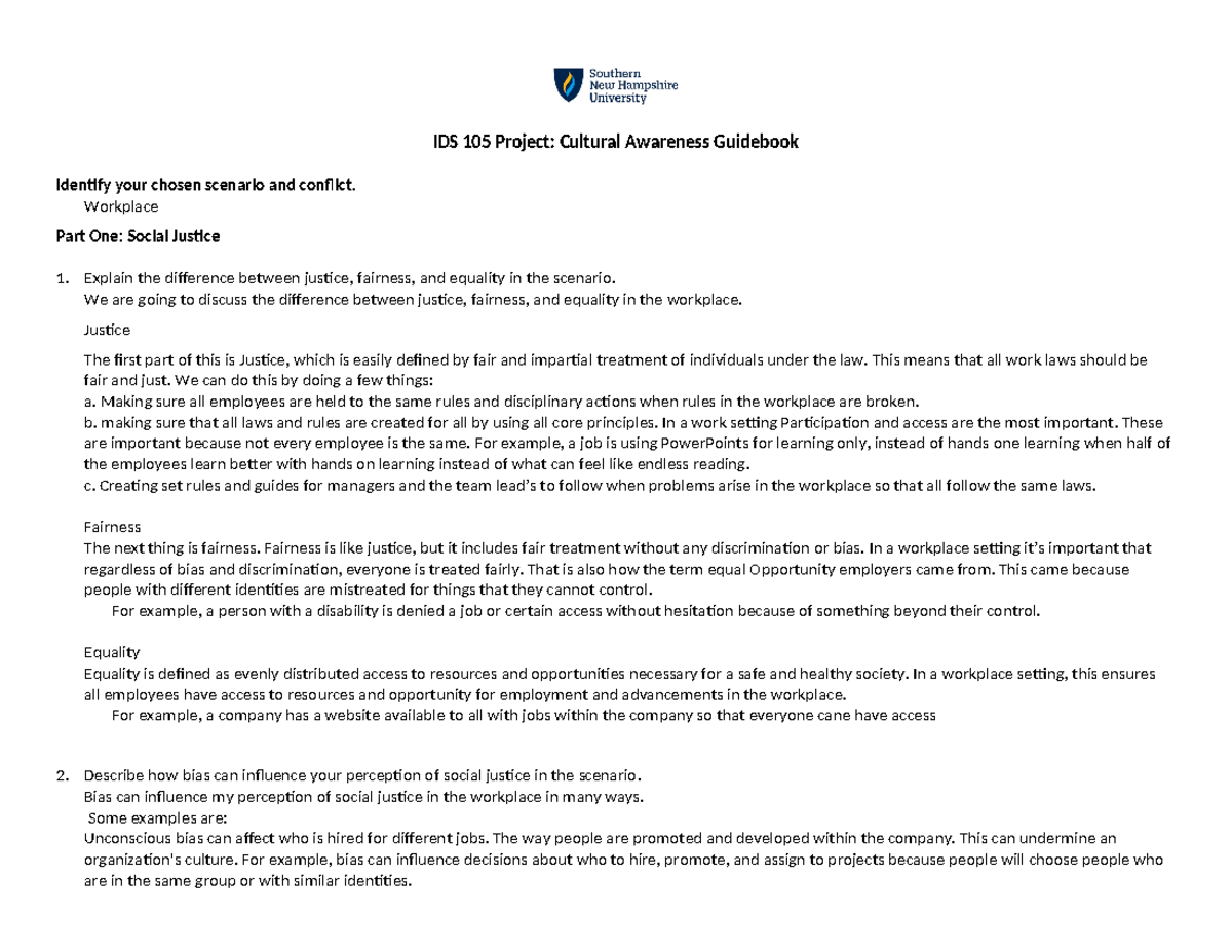 IDS 105 Project Template module 2 - IDS 105 Project: Cultural Awareness ...