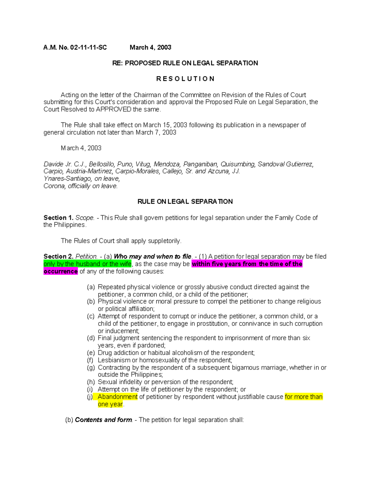 A.M. No. 02-11-11-SC - assignment pfr - A. No. 02-11-11-SC March 4 ...