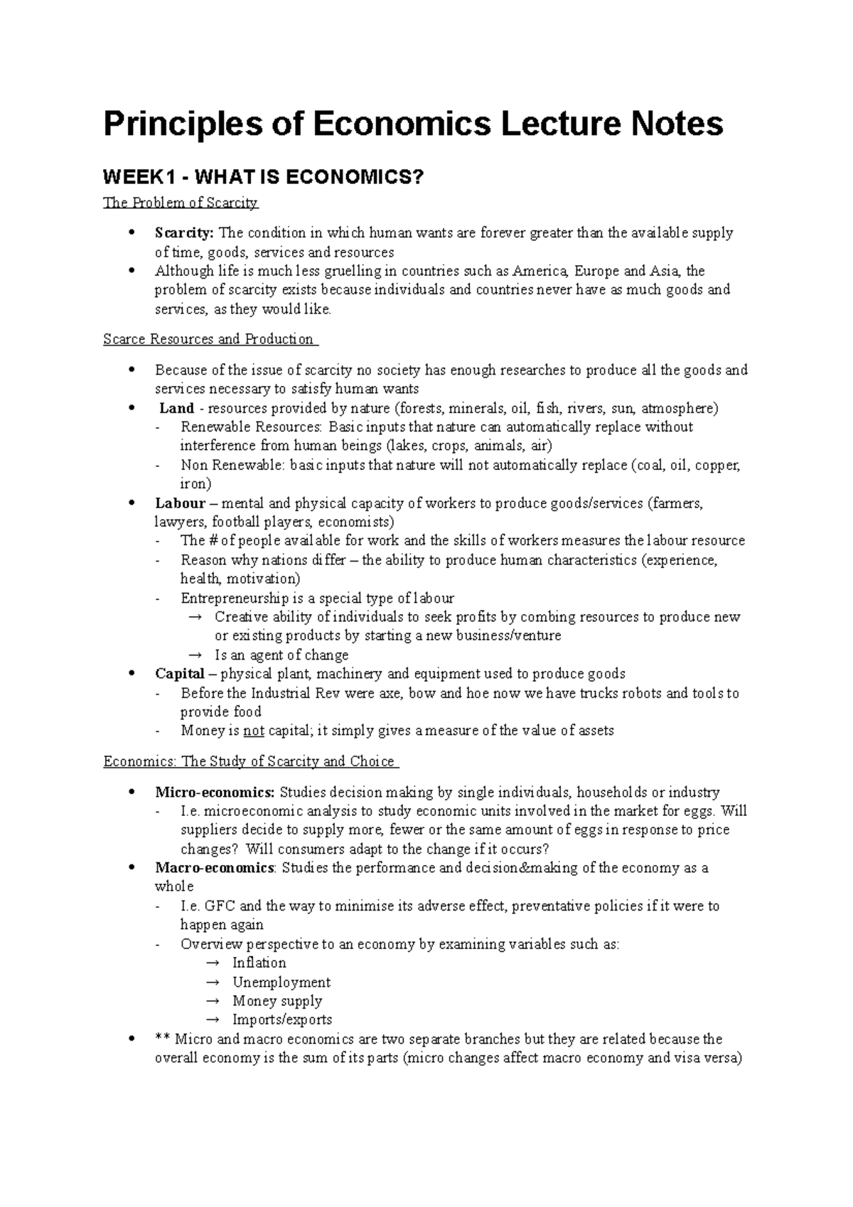 Lecture Notes for Principles of Economics - Principles of Economics ...