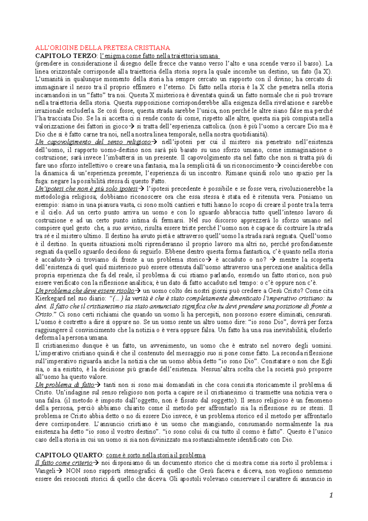 ALL’ Origine Della Pretesa Cristiana - ALL’ORIGINE DELLA PRETESA ...