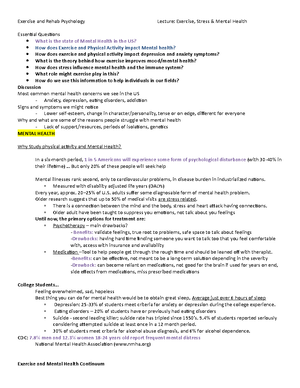 Exercise and mental health part 2 - Exercise & Mental health – part 2 ...