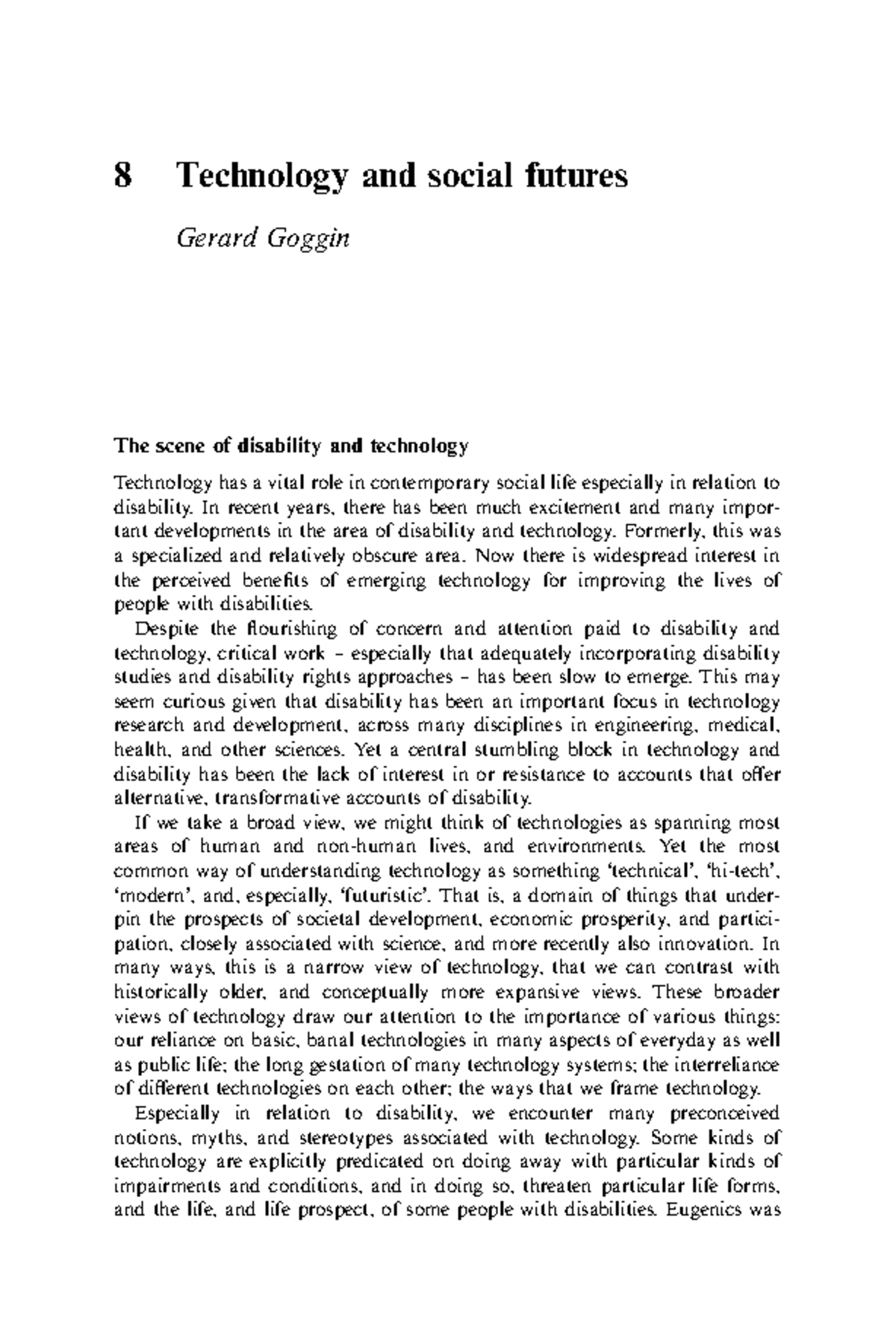 Goggin (2019 ). Technology and social futures - 8 Technology and social ...