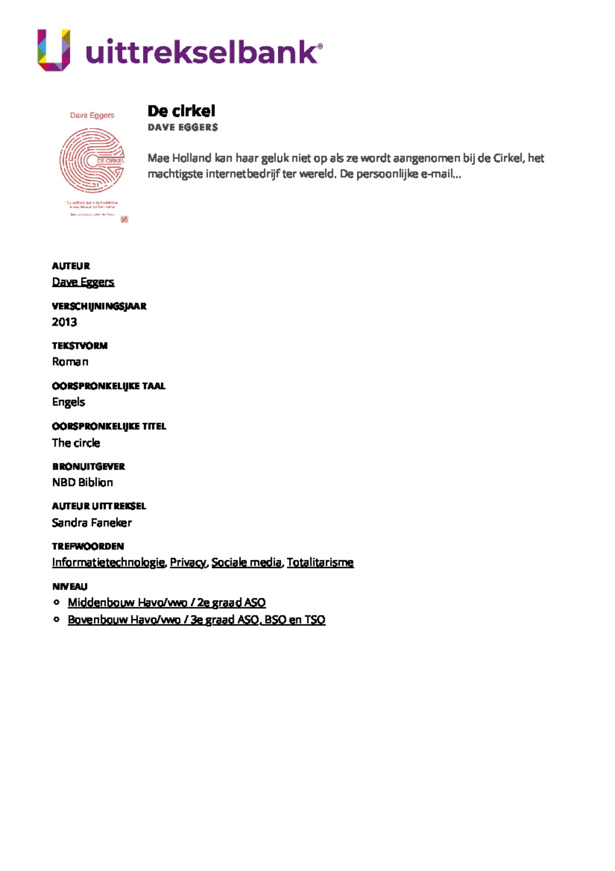 The circle engels - - Studeersnel