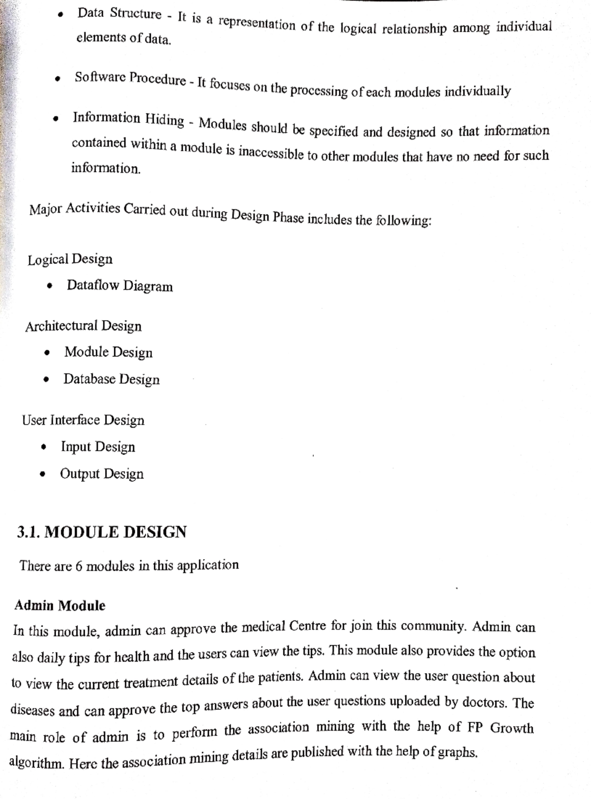 Module Design 9 - Mining in Medical field using FP growth algorithm ...