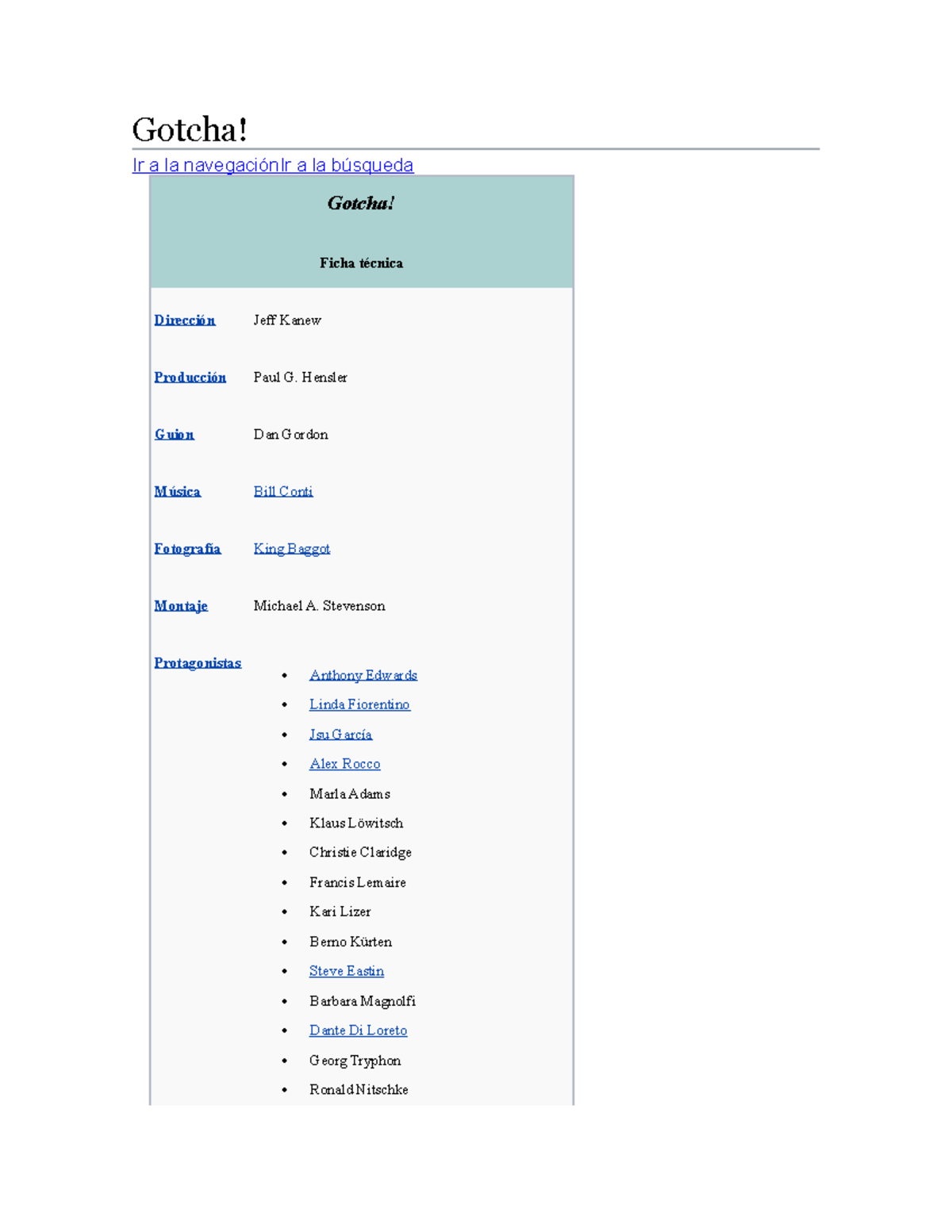 Historia 1 ej 8 - wxd - Gotcha! Ir a la navegación Ir a la búsqueda Gotcha! Ficha técnica ...