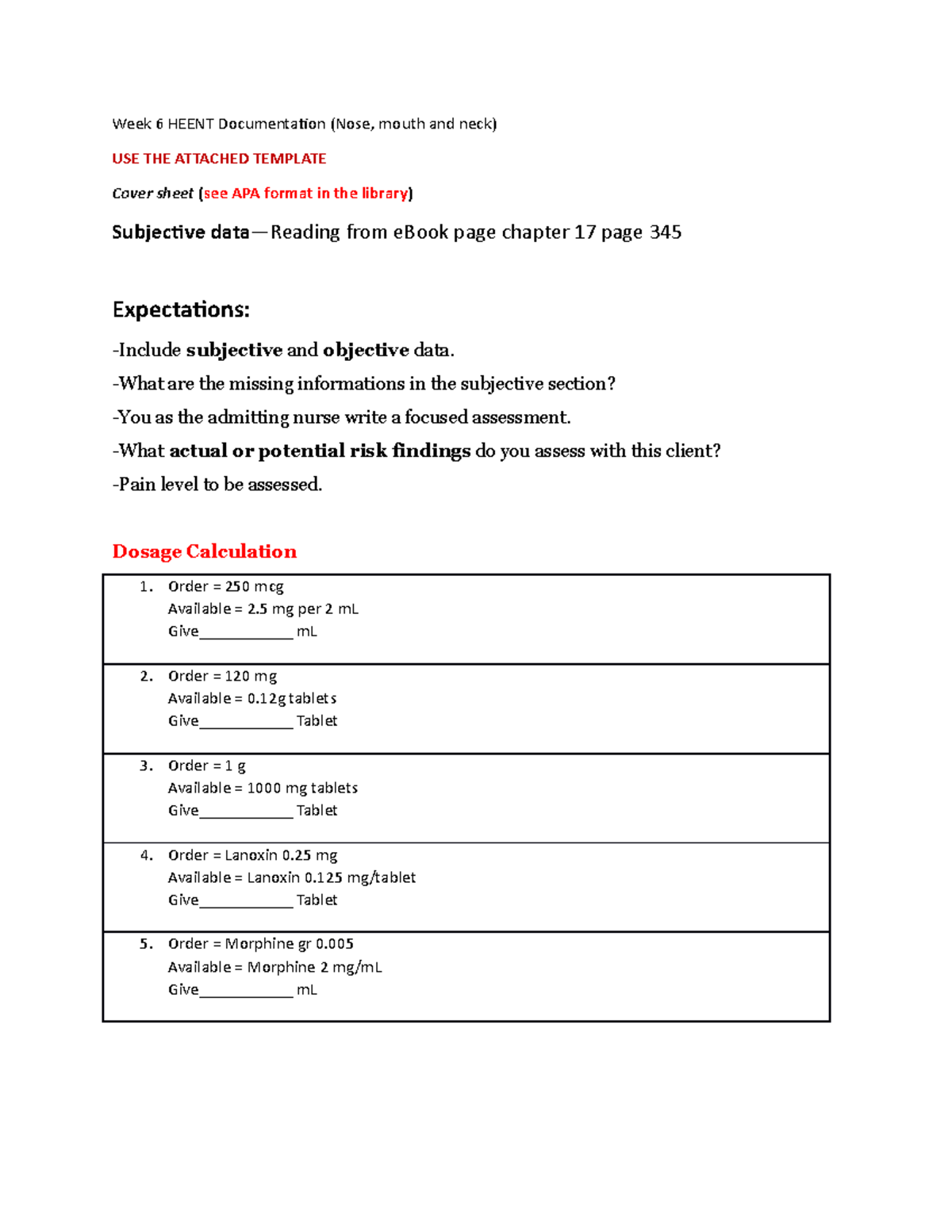 Week 6 Heent-1Lab assignment Documentation - Week 6 HEENT Documentation ...