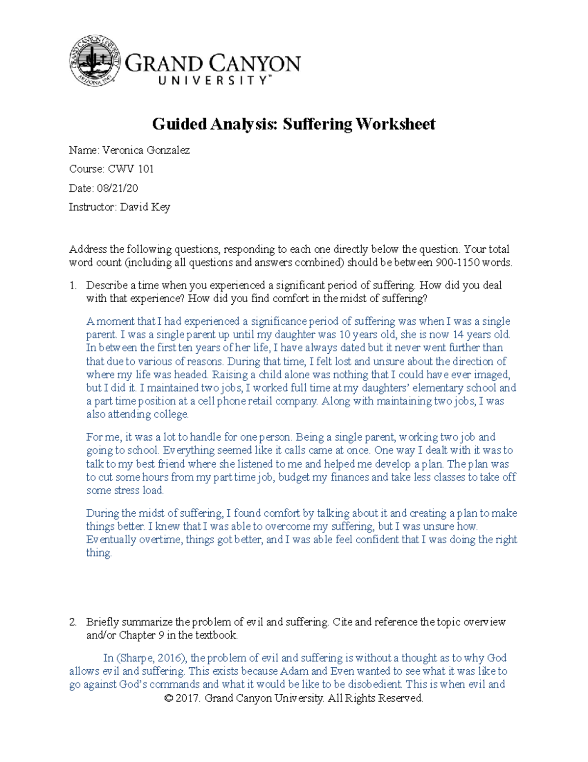 CWV 101 RS T6Guided Analysis Suffering Worksheet Final - Guided ...