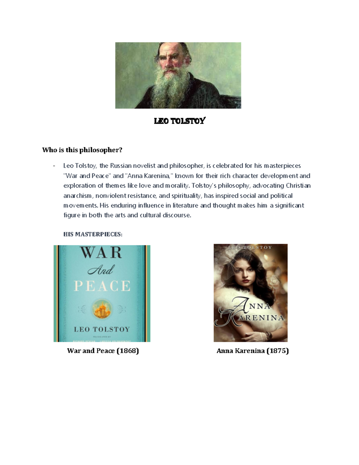 The Life of Tolstoy - Leo Tolstoy Who is this philosopher? - Leo ...