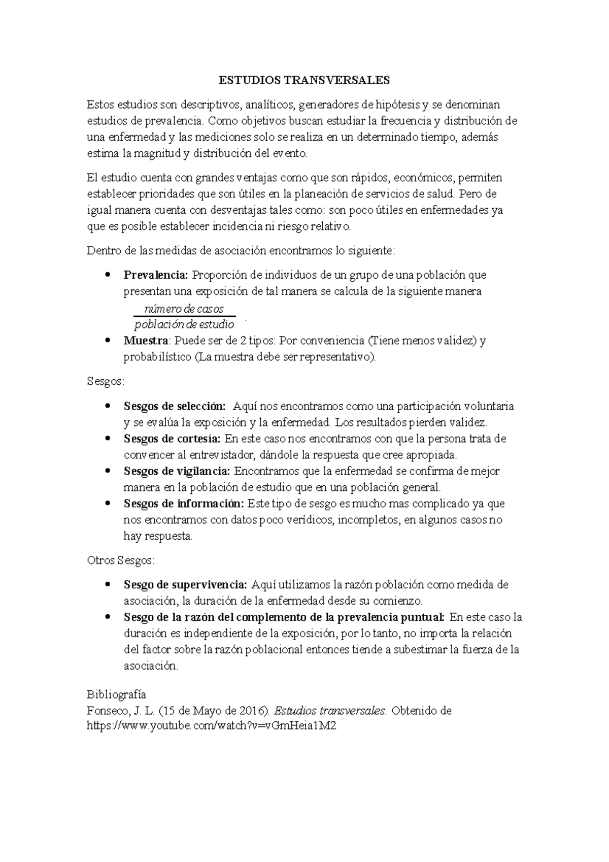 Estudios Transversales - ESTUDIOS TRANSVERSALES Estos estudios son ...