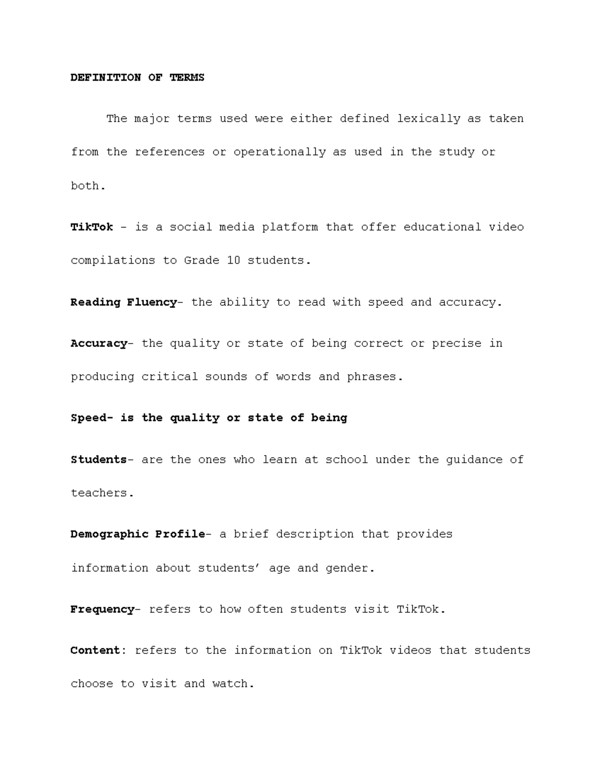 Definition OF Terms - Summary Science, Technology, Engineering, And ...