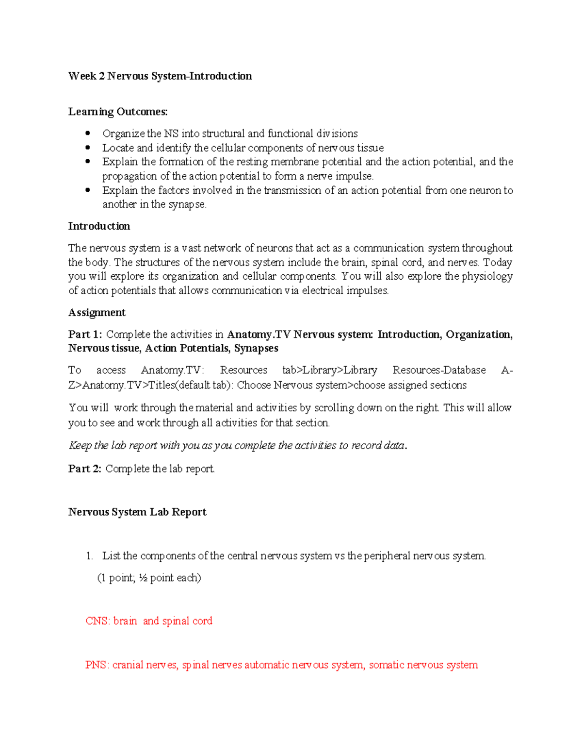 Final LABS BIO252 Online Labs BIOS252 Week 2 Nervous System ... Final LABS BIO252 Online Labs BIOS252 Week 2 Nervous System ...