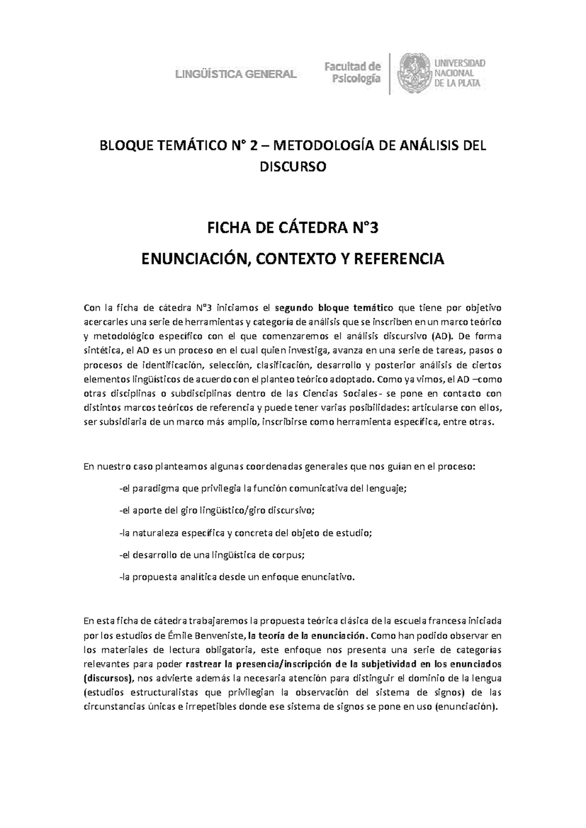 Ficha n°3 enunciación contexto y referencias - BLOQUE TEMÁTICO N° 2 ...