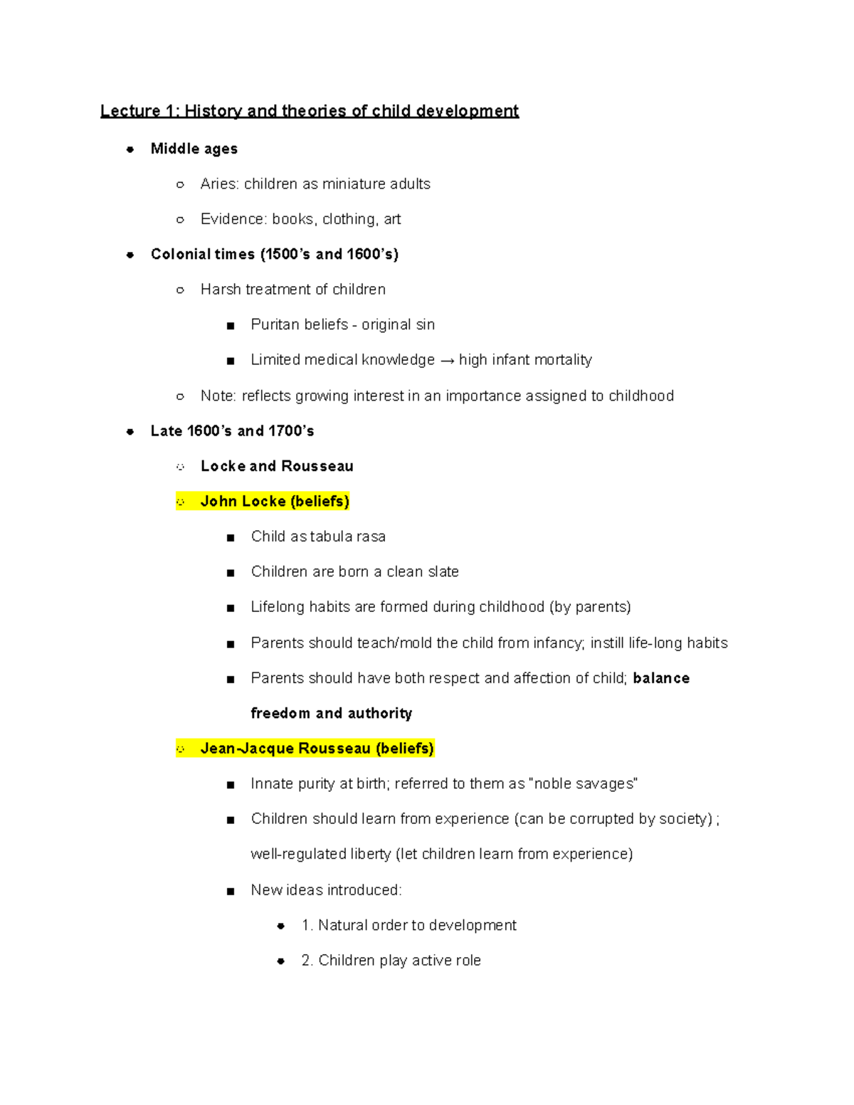 Psychology: child development - Lecture 1: History and theories of ...