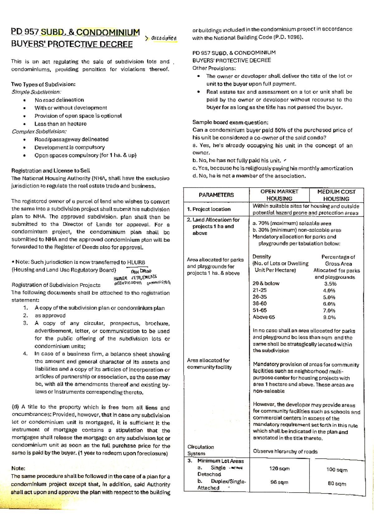 GE LAWS - PD 957 SUBD. & Condo Buyers' Protective Decree - PD 957 SUBD ...