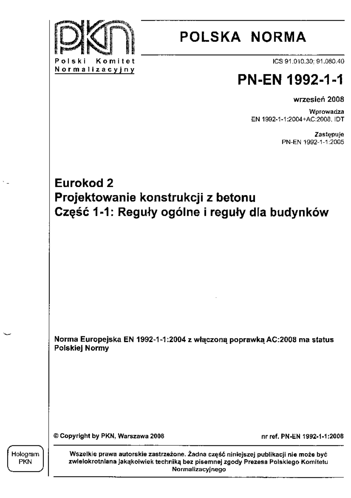 Eurokod-2-cz - ............... - PN-EN1992-1-1: Przedmowakrajowa ...
