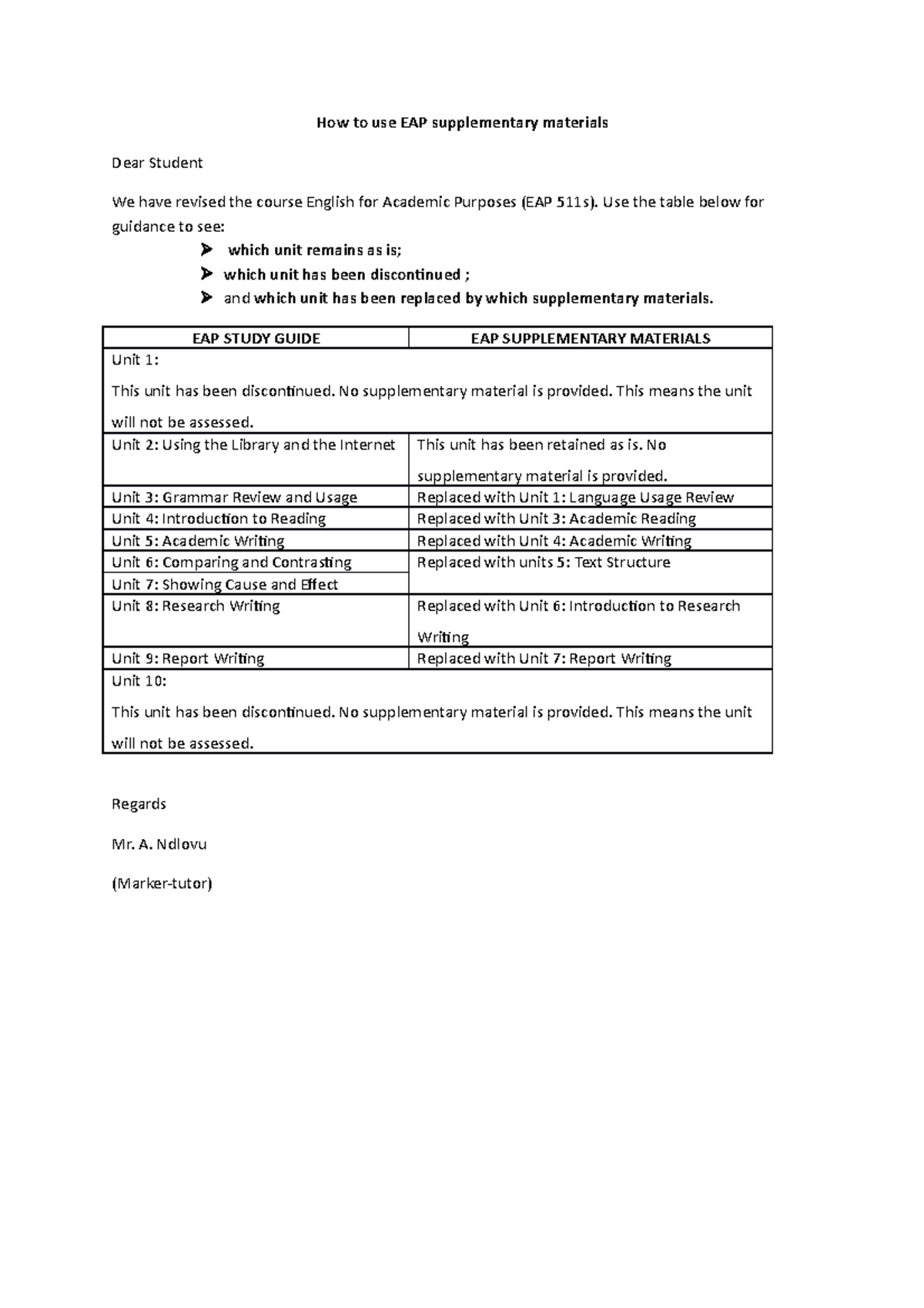Note to Students How to use the EAP supplementary materials (5) 2 - How ...