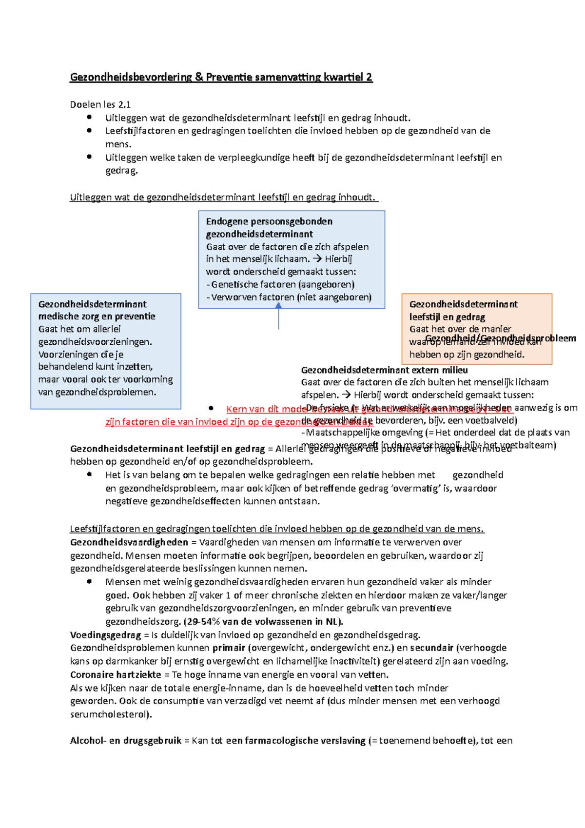 Samenvatting Gezondheid En Preventie[ 608] Gezondheidsbevordering