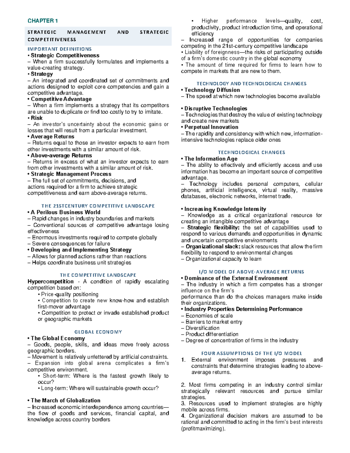 Stratbus - Chapter 1 and 2 - CHAPTER 1 STRATEGIC MANAGEMENT AND ...