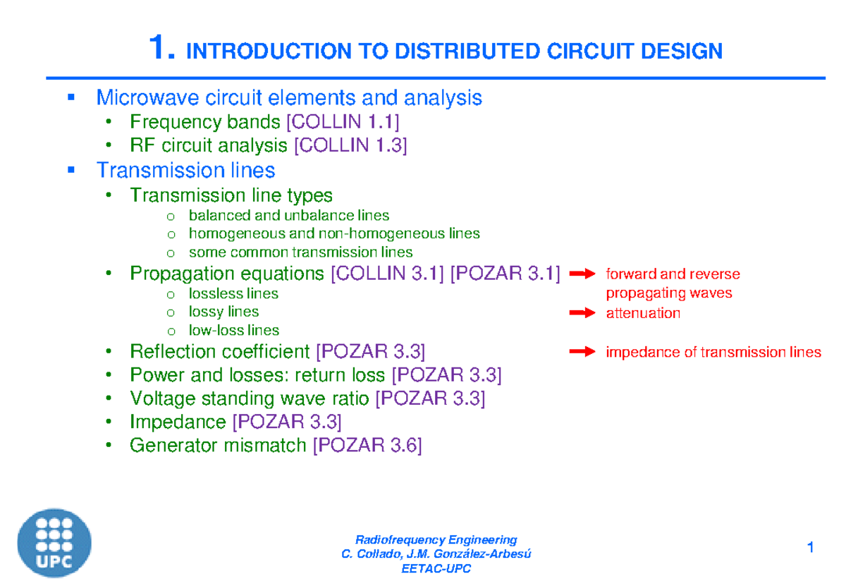 ERF / Lesson 1 / Introduction to Distributed Circuit Design ...