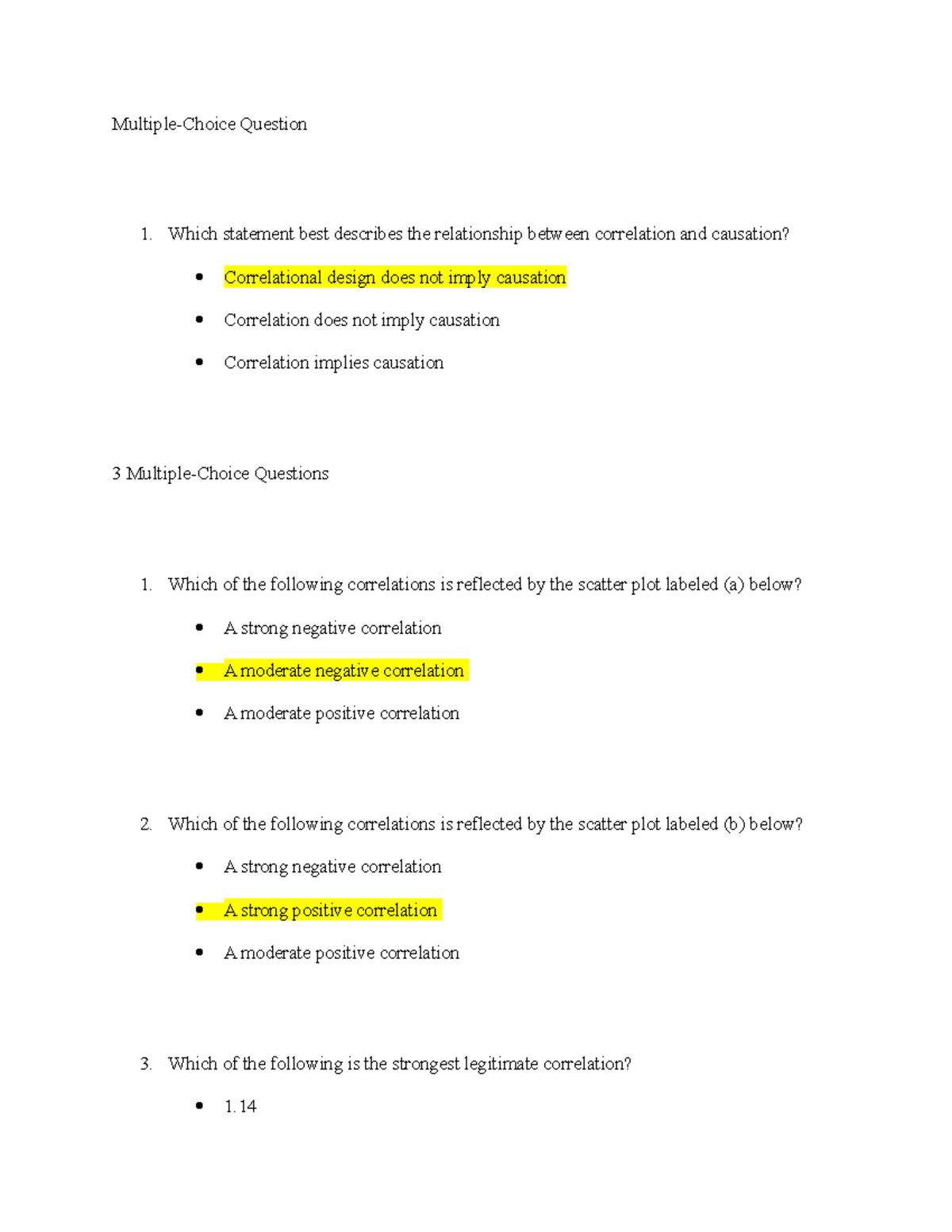 Linear Correlation and Regression Soomo psy 260 - Multiple-Choice Question 1. Which statement ...