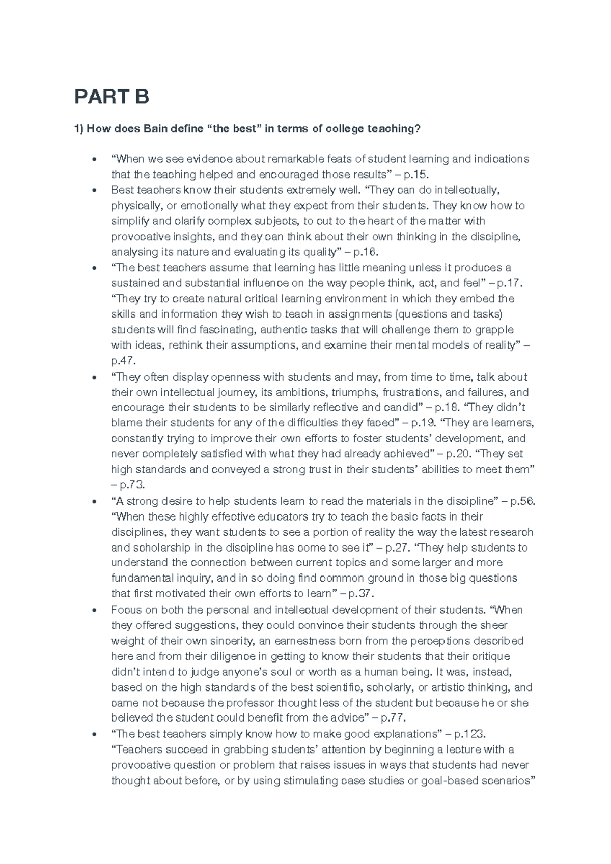 EGIA Assignment - PART B How does Bain define “the best” in terms of ...