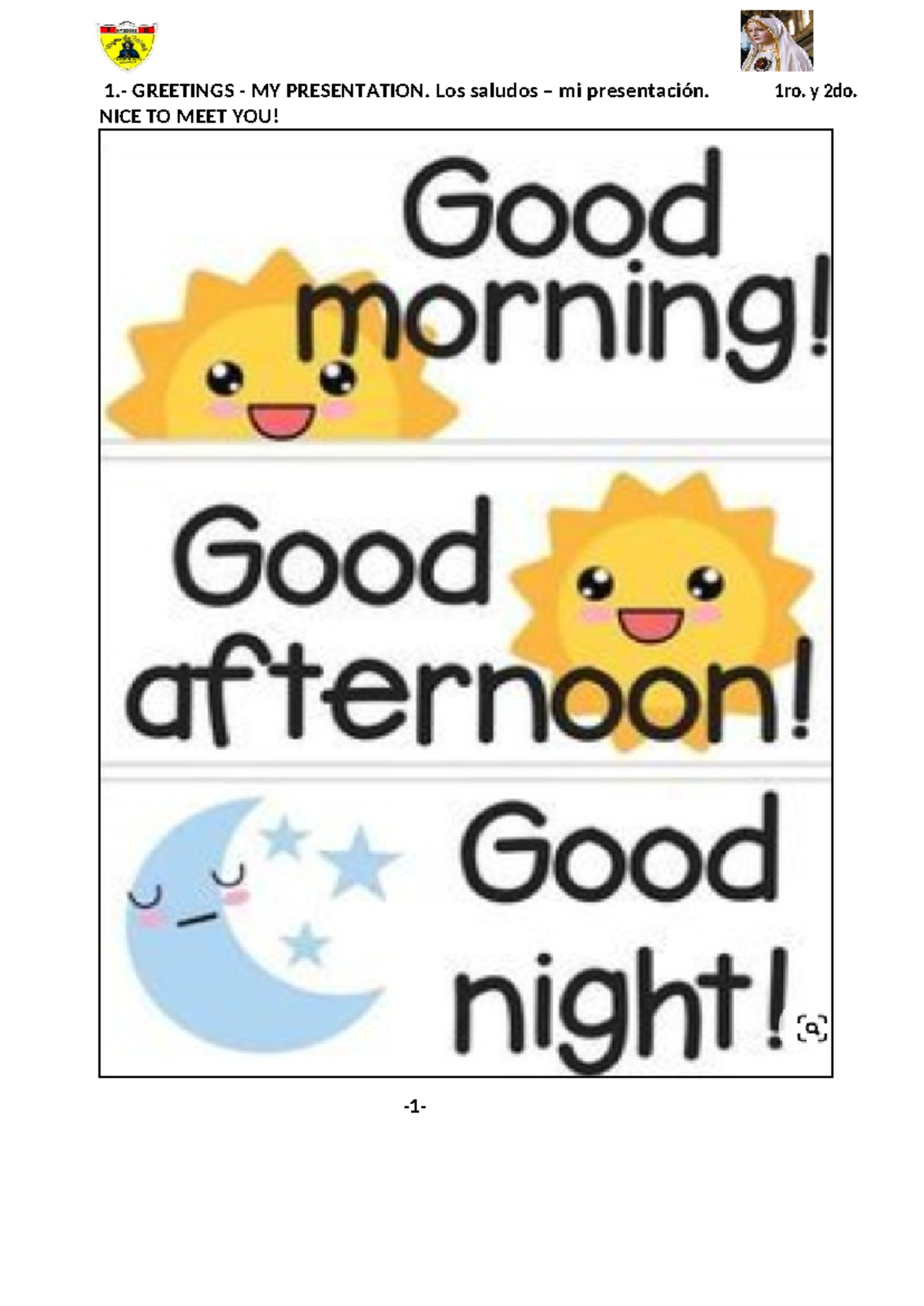 English FOR THE First AND Second Grade - 1.- GREETINGS - MY ...