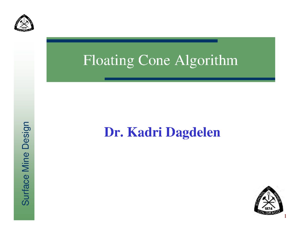 12 Floating Cone Algorithm In Mine Open Pit Floating Cone Algorithm 9534