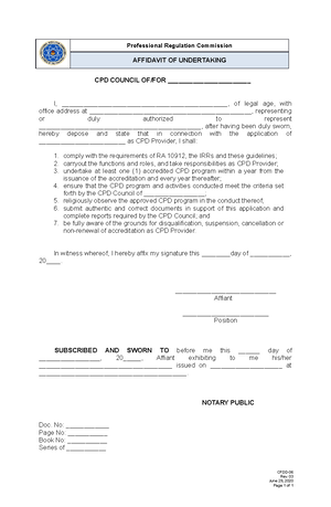 CPDD-05 - CPD - Professional Regulation Commission COMPLETION REPORT ...