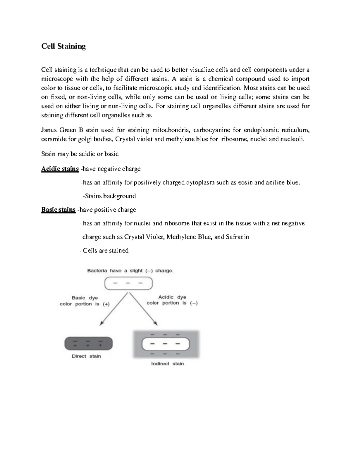 Practical 03. Cell staining - Cell Staining Cell staining is a ...