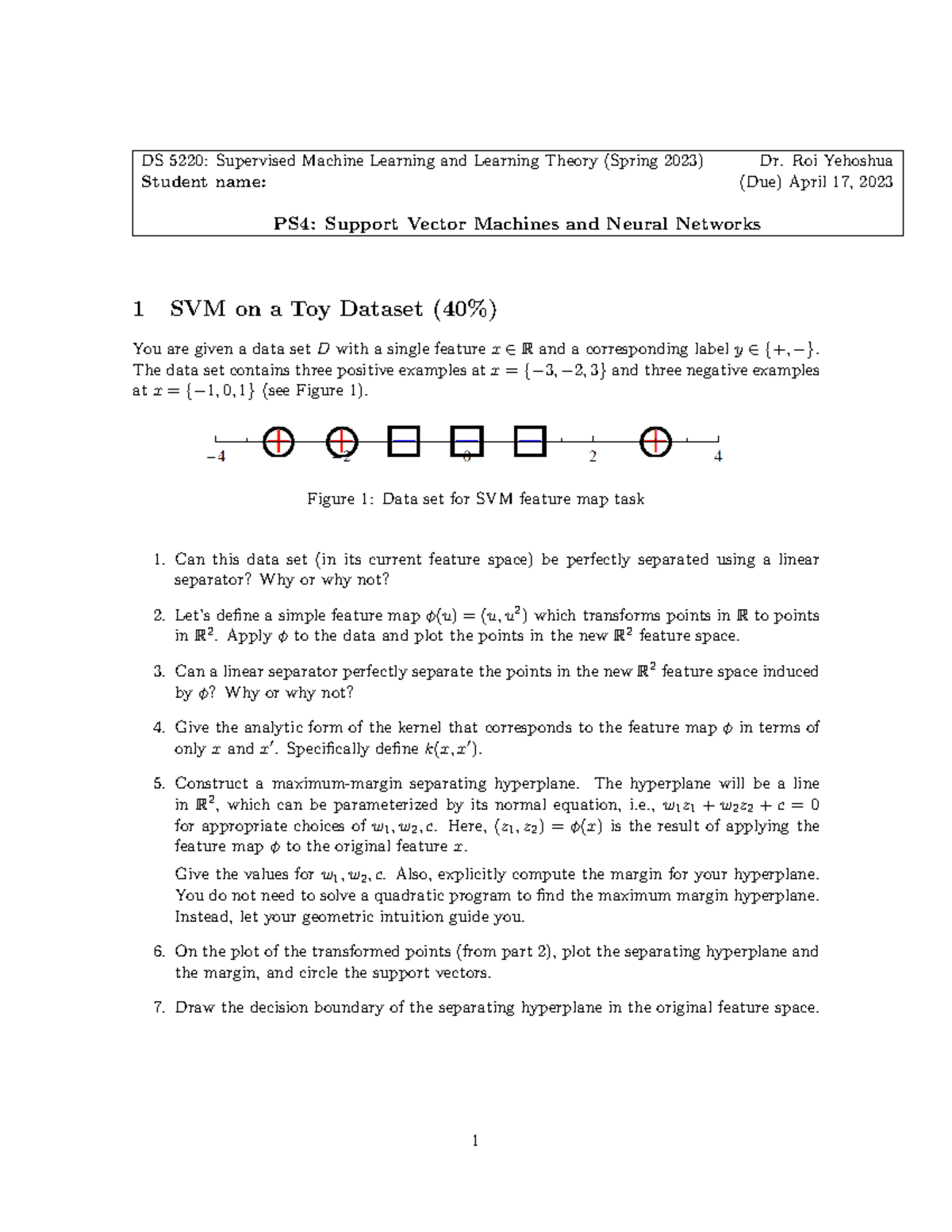 Problem statement 4 - DS 5220: Supervised Machine Learning and Learning Theory (Spring 2023) Dr ...