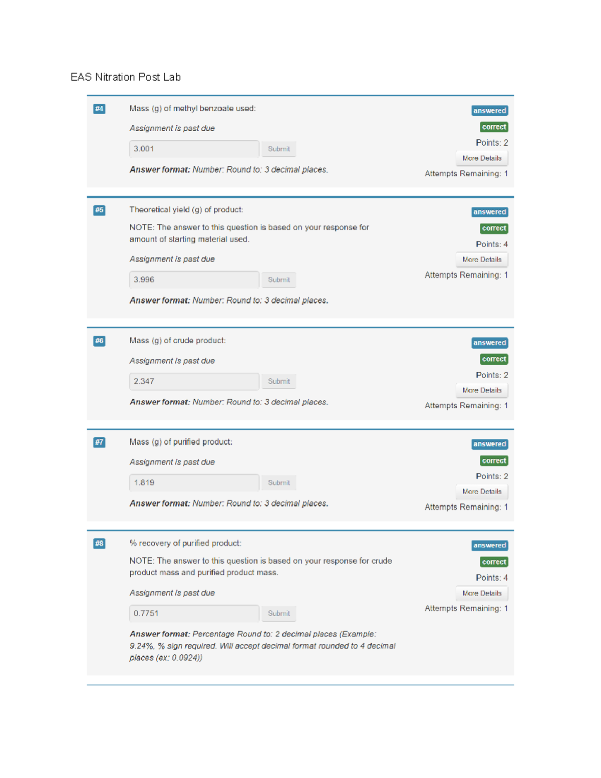 EAS Nitration Post Lab - Post lab measurement guide and observational ...