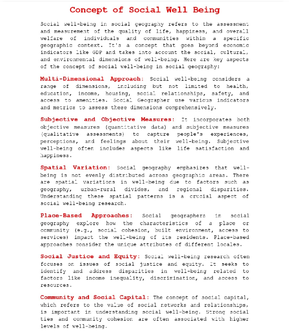 Social well-being - Concept of Social Well Being Social well-being in ...
