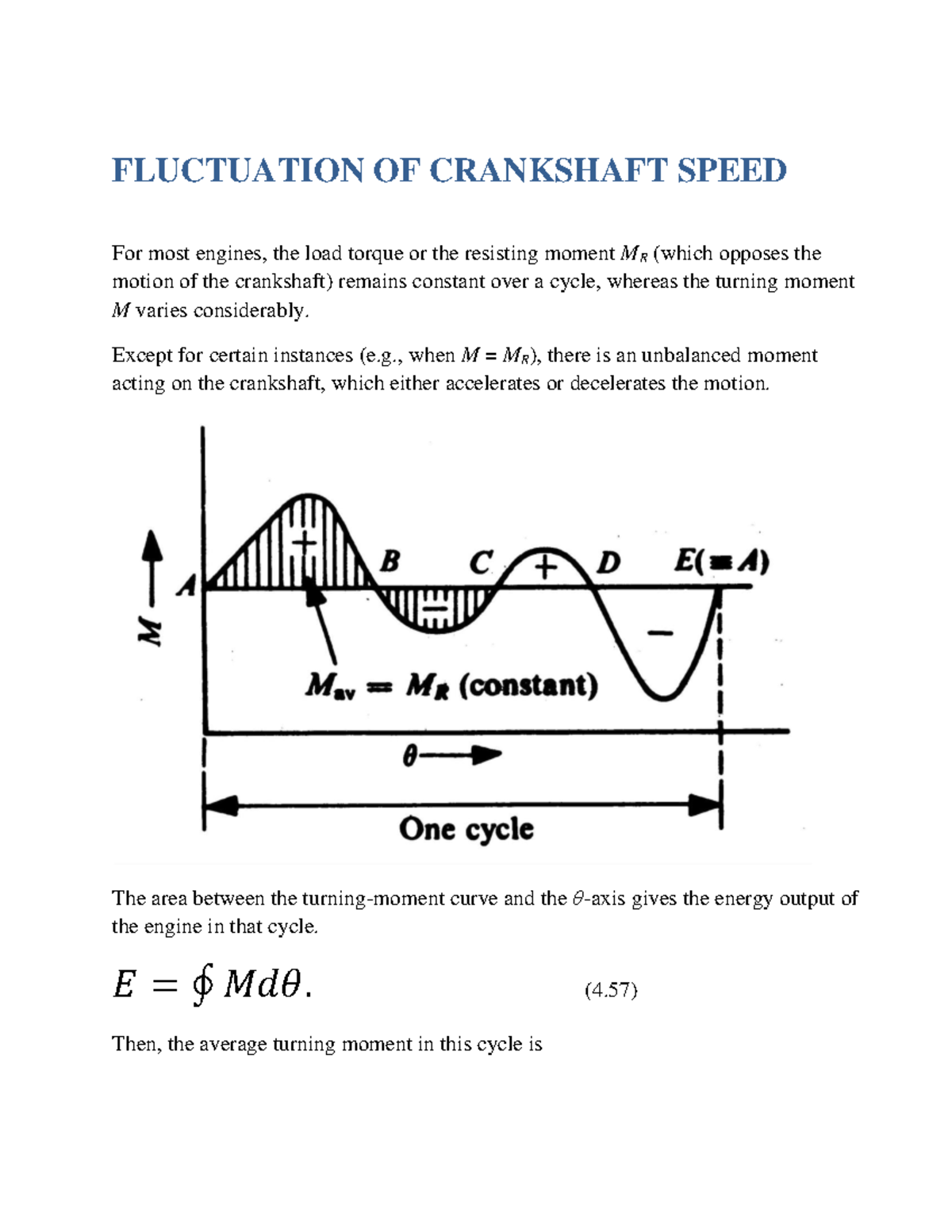 Flywheel Projection - Jshsbs - FLUCTUATION OF CRANKSHAFT SPEED For most ...