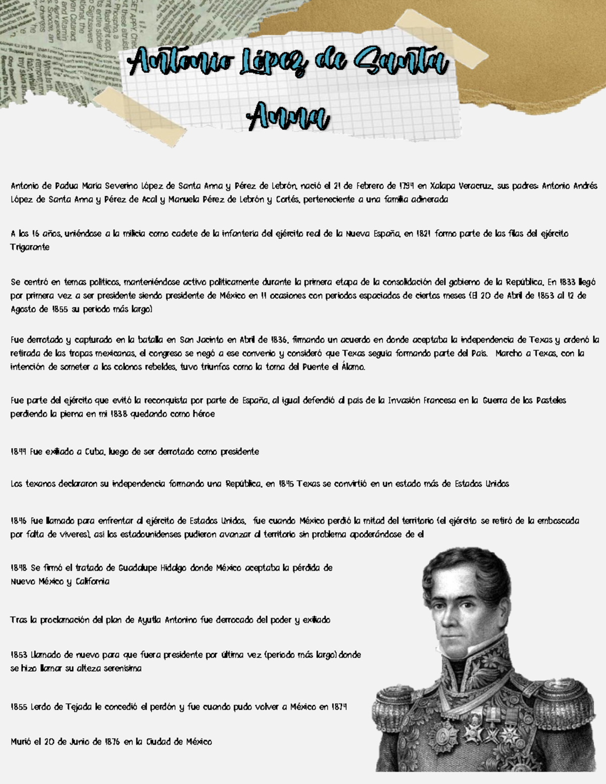 Biografia de Antonio Lopez de Santa Anna - Antonio de Padua María ...