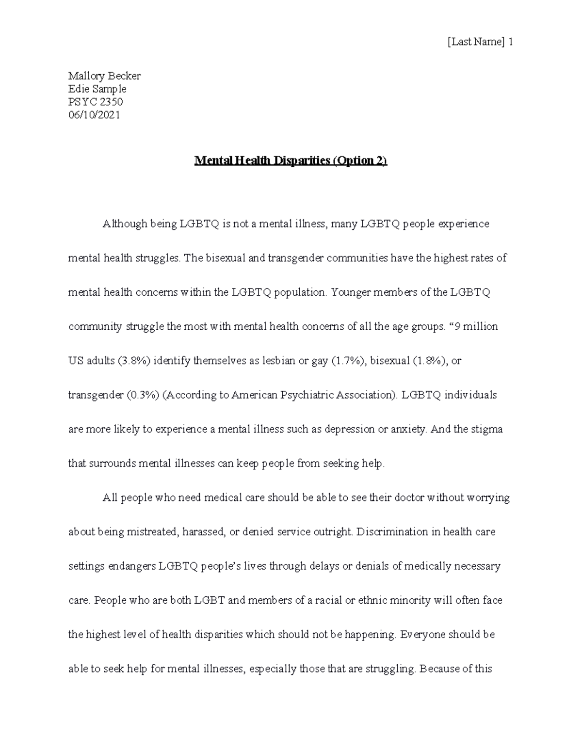 Document 71 - practice - Mallory BeckerEdie Sample PSYC 235006/10 ...