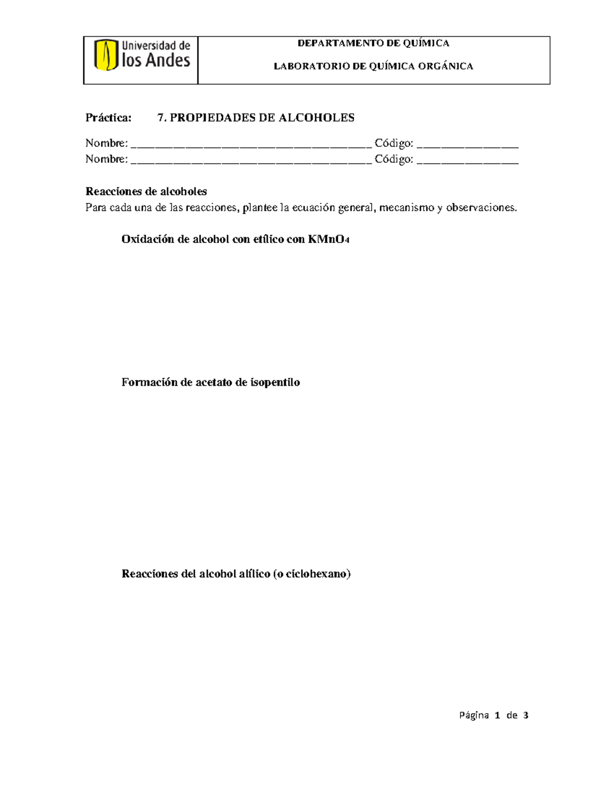 7. Propiedades quimicas de los alcoholes - DEPARTAMENTO DE QUÍMICA LABORATORIO DE QUÍMICA ...