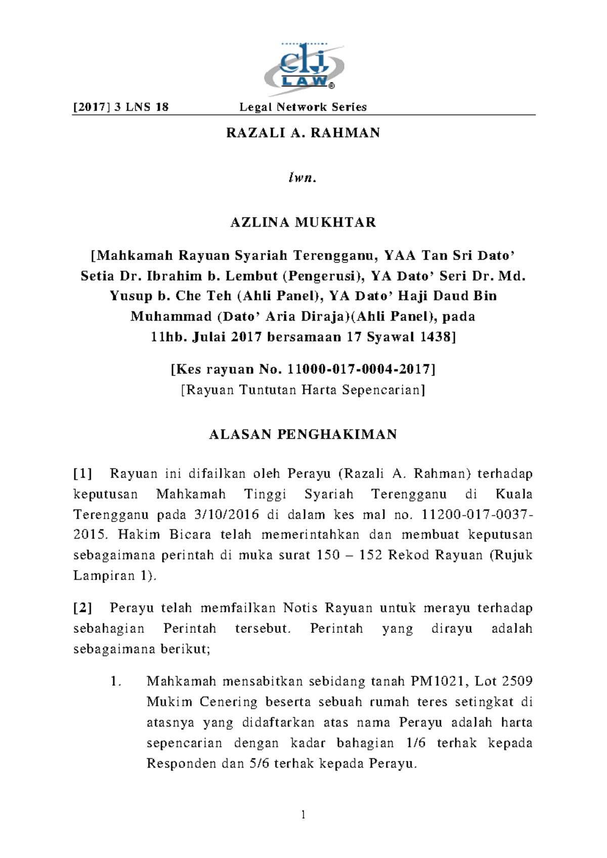 KES 6 - full case report - RAZALI A. RAHMAN lwn. AZLINA MUKHTAR ...