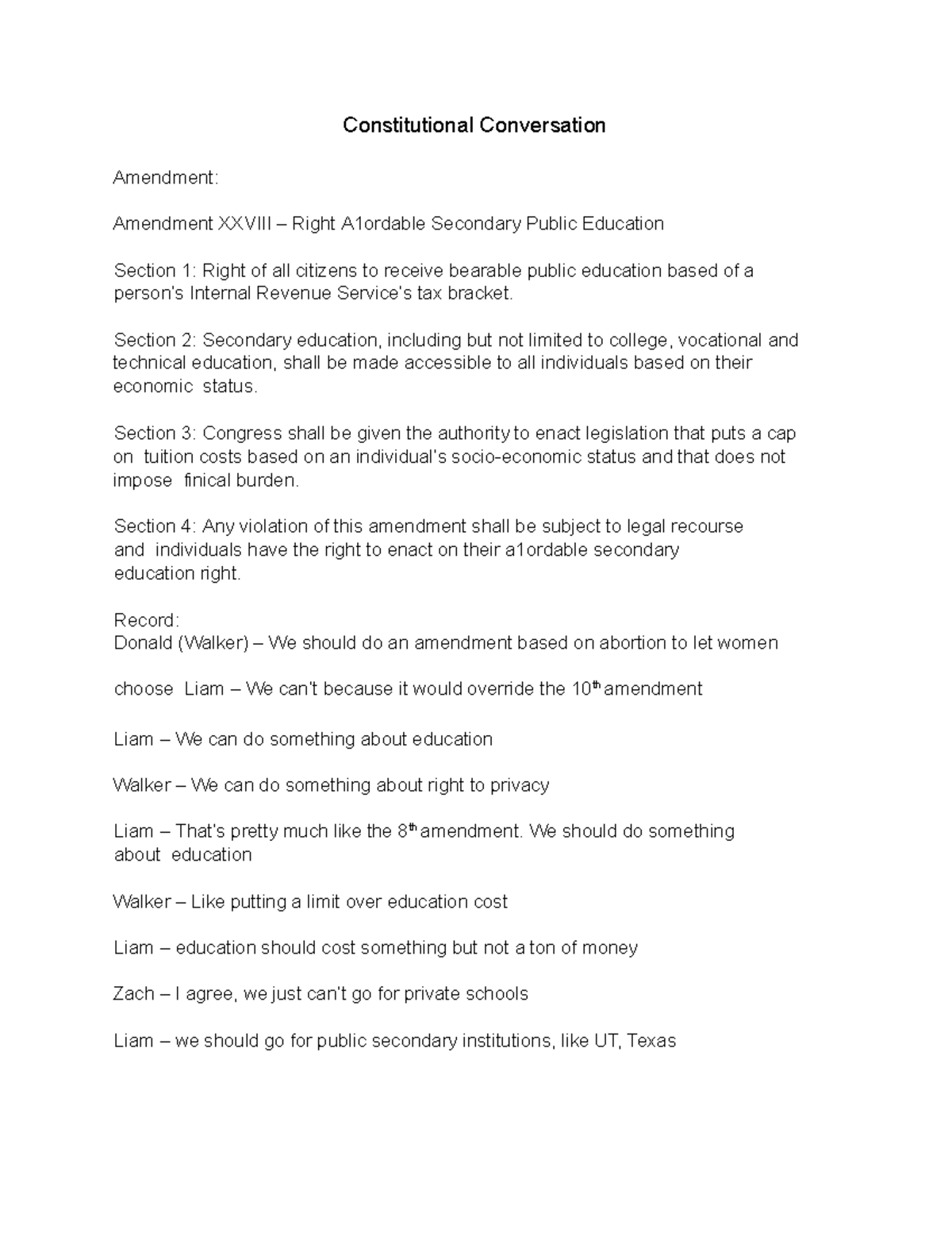 Constitution Conversation Group 100 - Constitutional Conversation ...