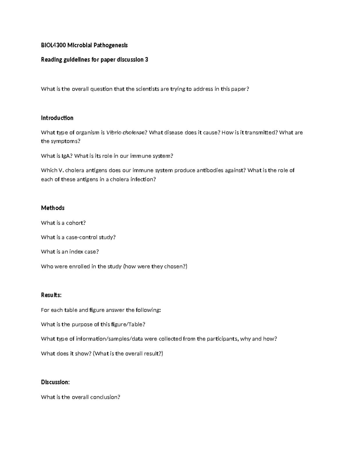 BIOL4300 Reading guidelines for paper discussion 3-2 - BIOL4300 ...