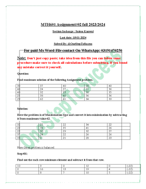 Updated CS609 Handouts by Mueen 20 4 2023 - Compiled and provided by Mueen Hasan 0301- Updated ...